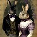 Rabbit Couple in Fancy Clothing, Well-dressed Rabbit, Elegant Bunny ...