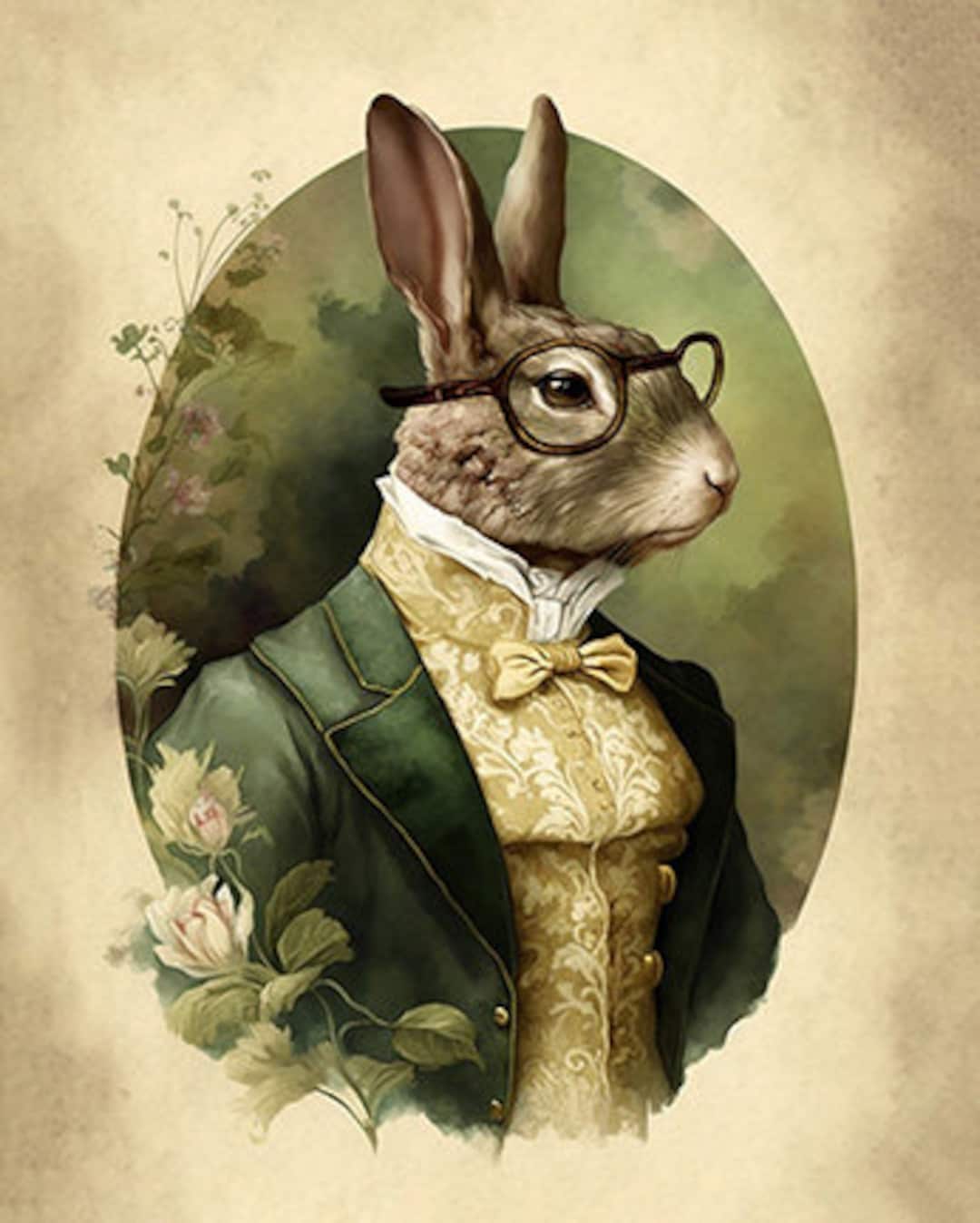 Gentleman Rabbit With Eyeglasses, Well-dressed Rabbit, Elegant Bunny ...