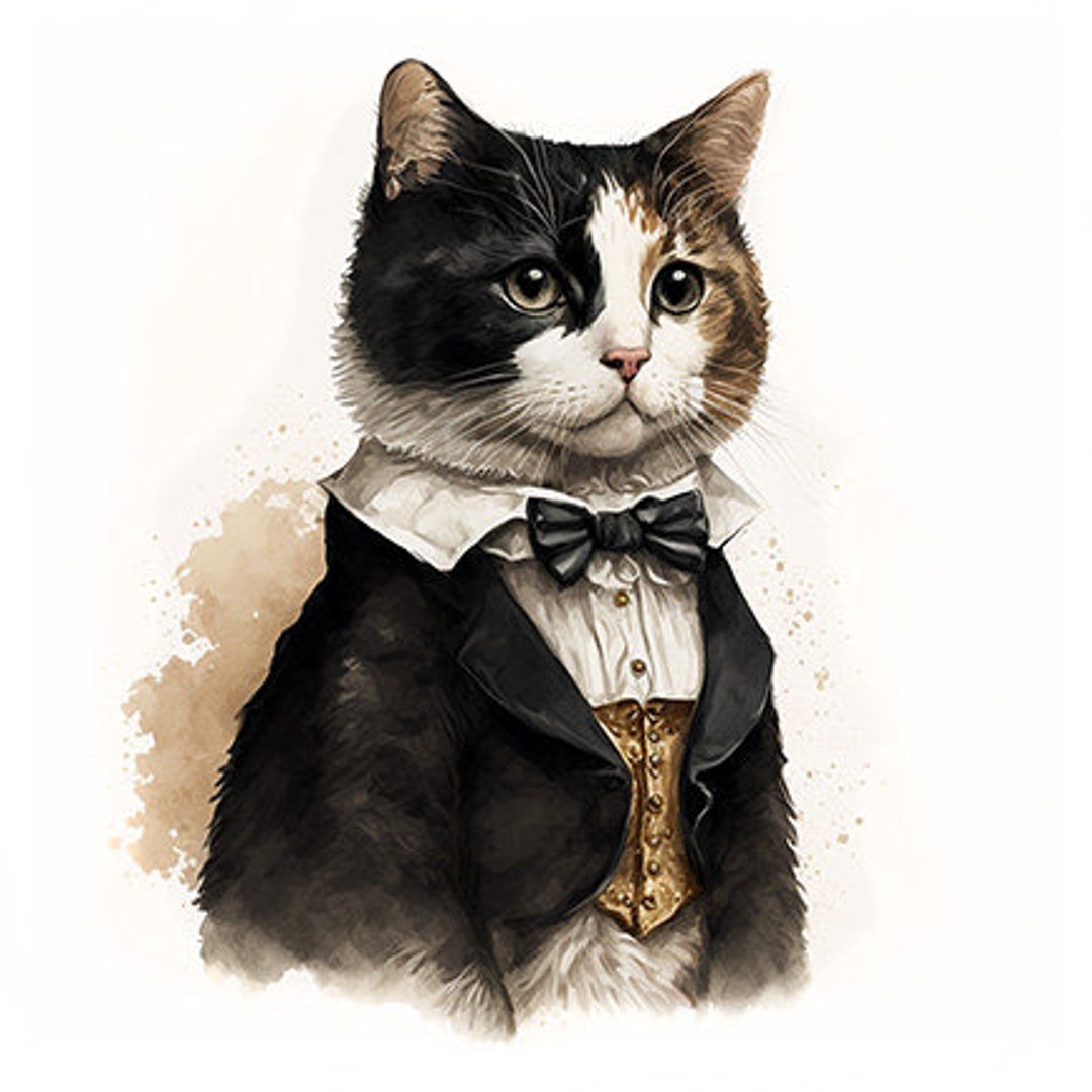 Calico Cat in Fancy Clothing, Well-dressed Kitten, Elegant Cat, Cute ...