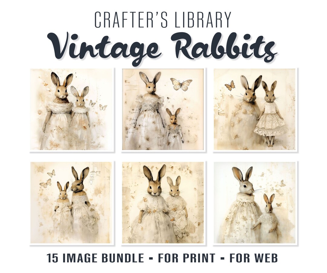 MULTI-PACK -- Crafter's Library -- Vintage Rabbits -- Bunnies ...