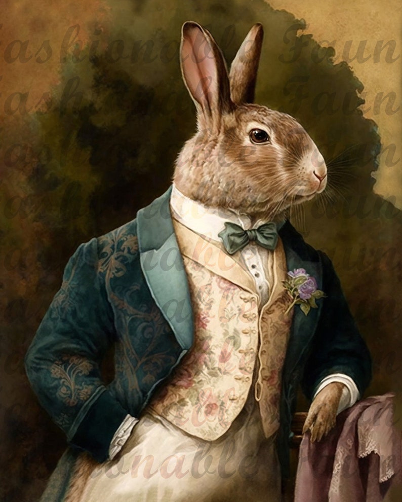 Gentleman Rabbit in Fancy Clothing, Well-dressed Rabbit, Elegant Bunny ...