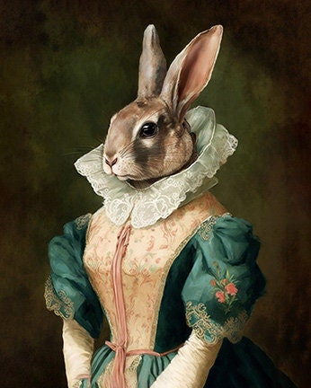 Lady Rabbit in Fancy Clothing, Well-dressed Rabbit, Elegant Bunny, Cute ...