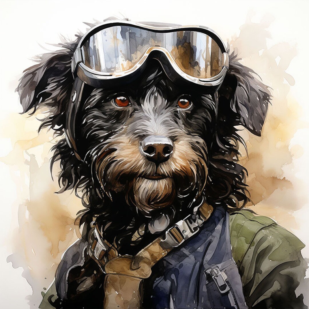 Ruff Pup -- Biker Dog in Leather and Shades, Rowdy Motorcycle K-9, See ...