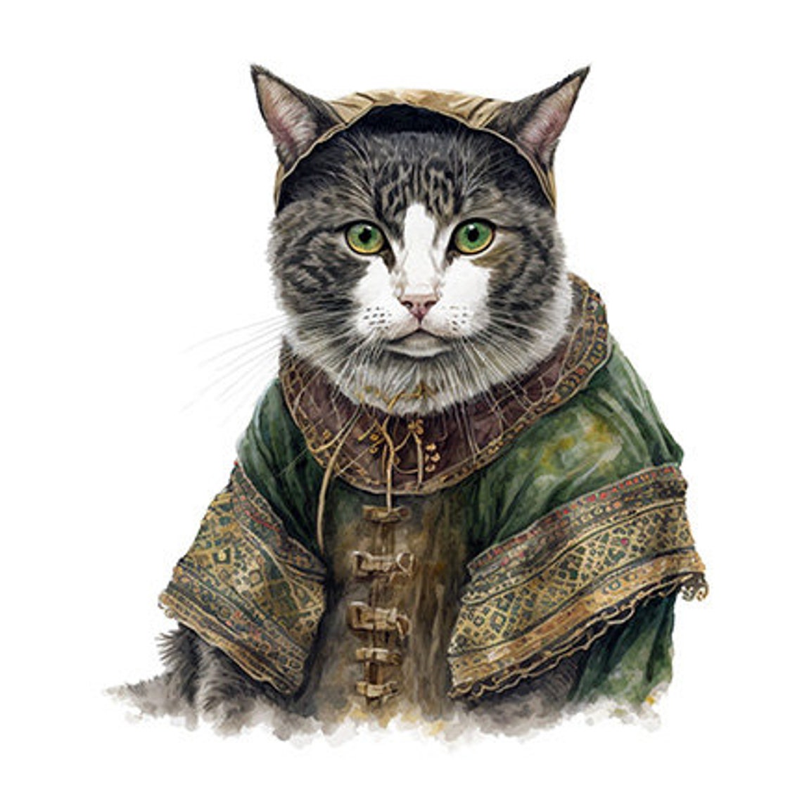 Celtic Cat in Traditional Clothing, Irish Cat, Saint Patrick's Day ...
