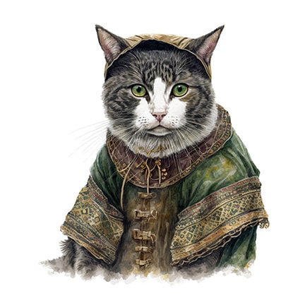 Celtic Cat in Traditional Clothing, Irish Cat, Saint Patrick's Day ...