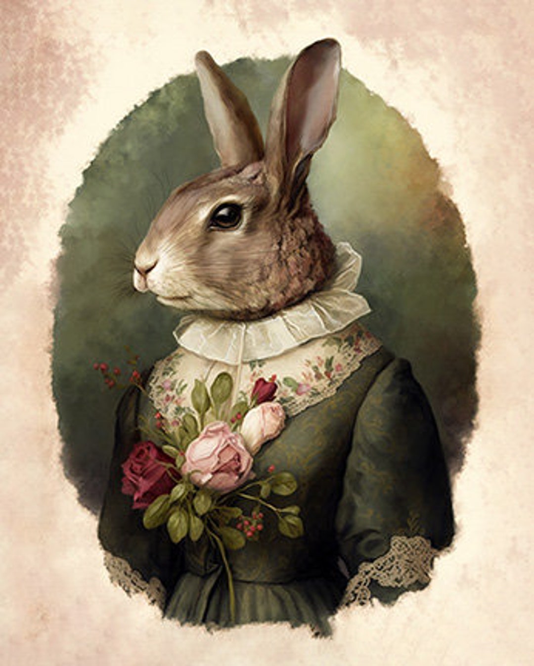 Lady Rabbit in Fancy Clothing, Well-dressed Rabbit, Elegant Bunny, Cute ...
