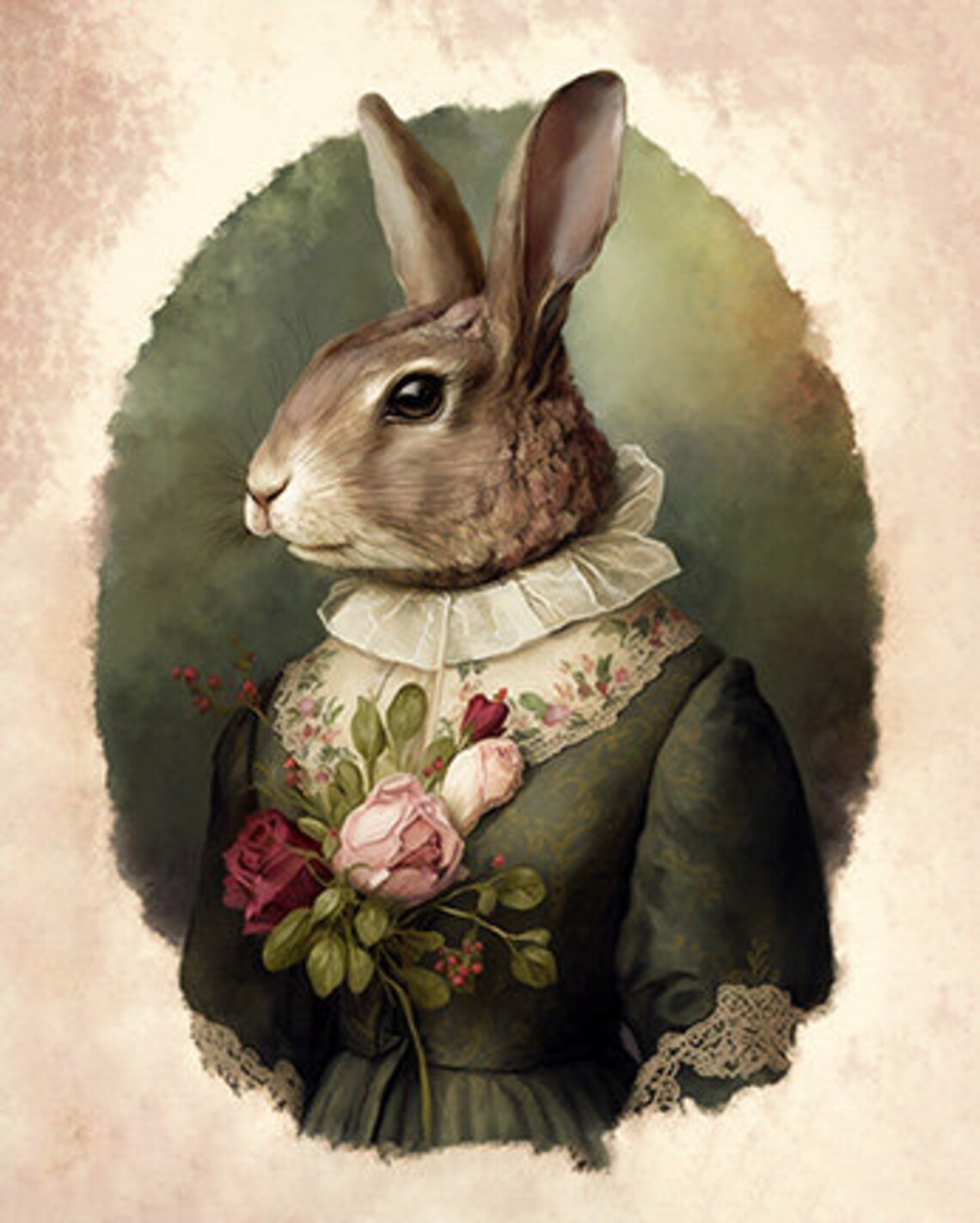 Lady Rabbit in Fancy Clothing, Well-dressed Rabbit, Elegant Bunny, Cute ...