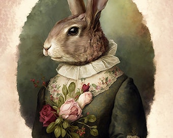 Gentleman Rabbit in Fancy Clothing, Well-dressed Rabbit, Elegant Easter ...