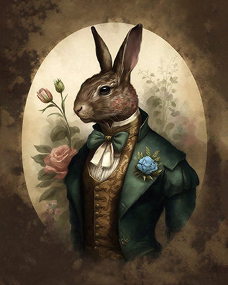 Gentleman Rabbit in Fancy Clothing, Well-dressed Rabbit, Elegant Bunny ...