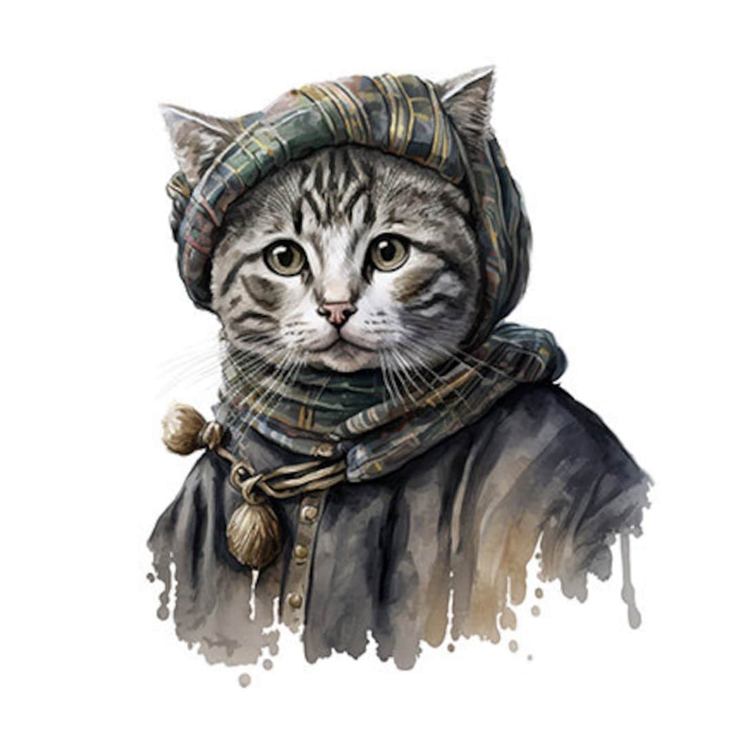 Celtic Cat in Traditional Clothing, Irish Cat, Saint Patrick's Day ...