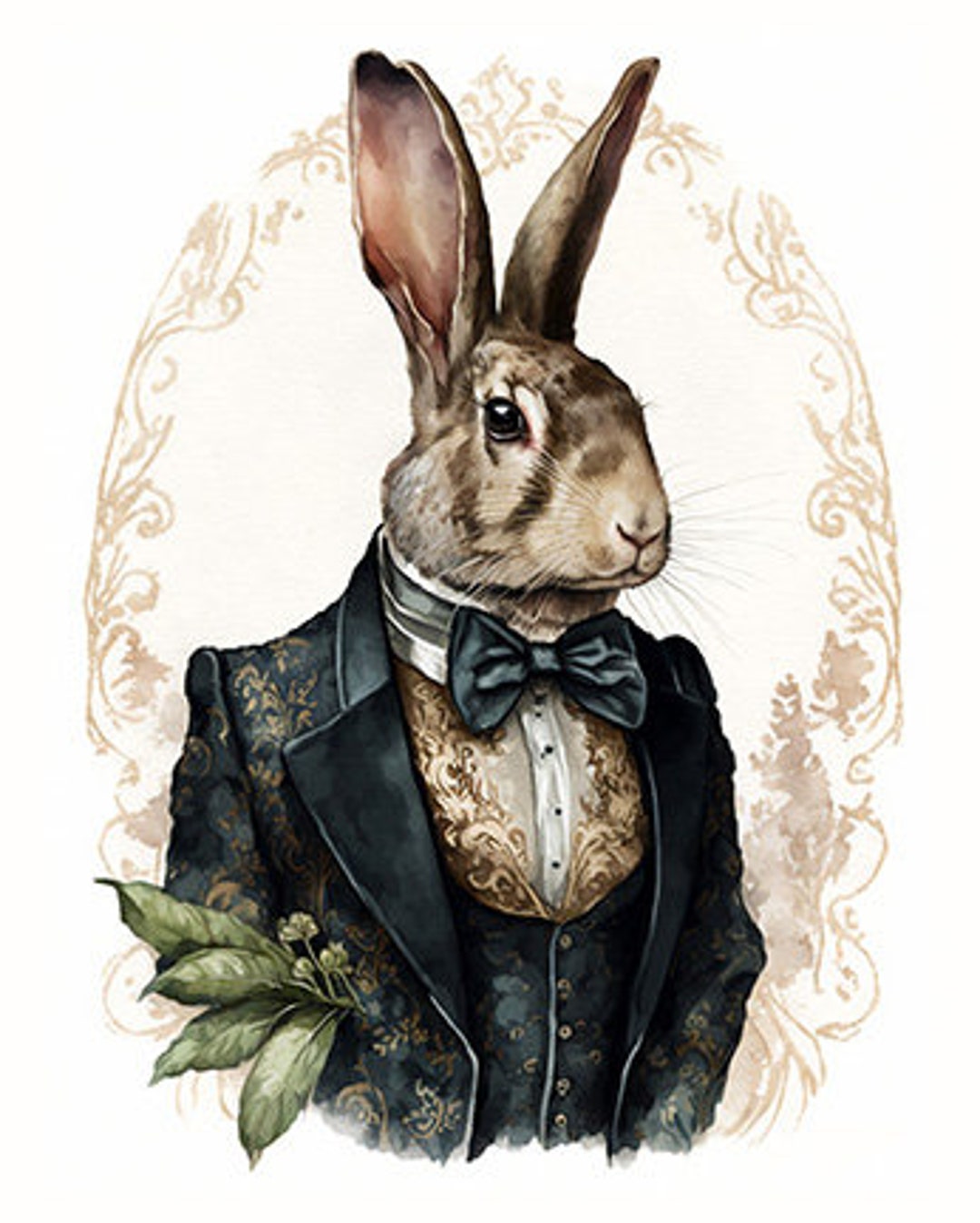 Gentleman Rabbit in Fancy Clothing, Well-dressed Rabbit, Elegant Bunny ...