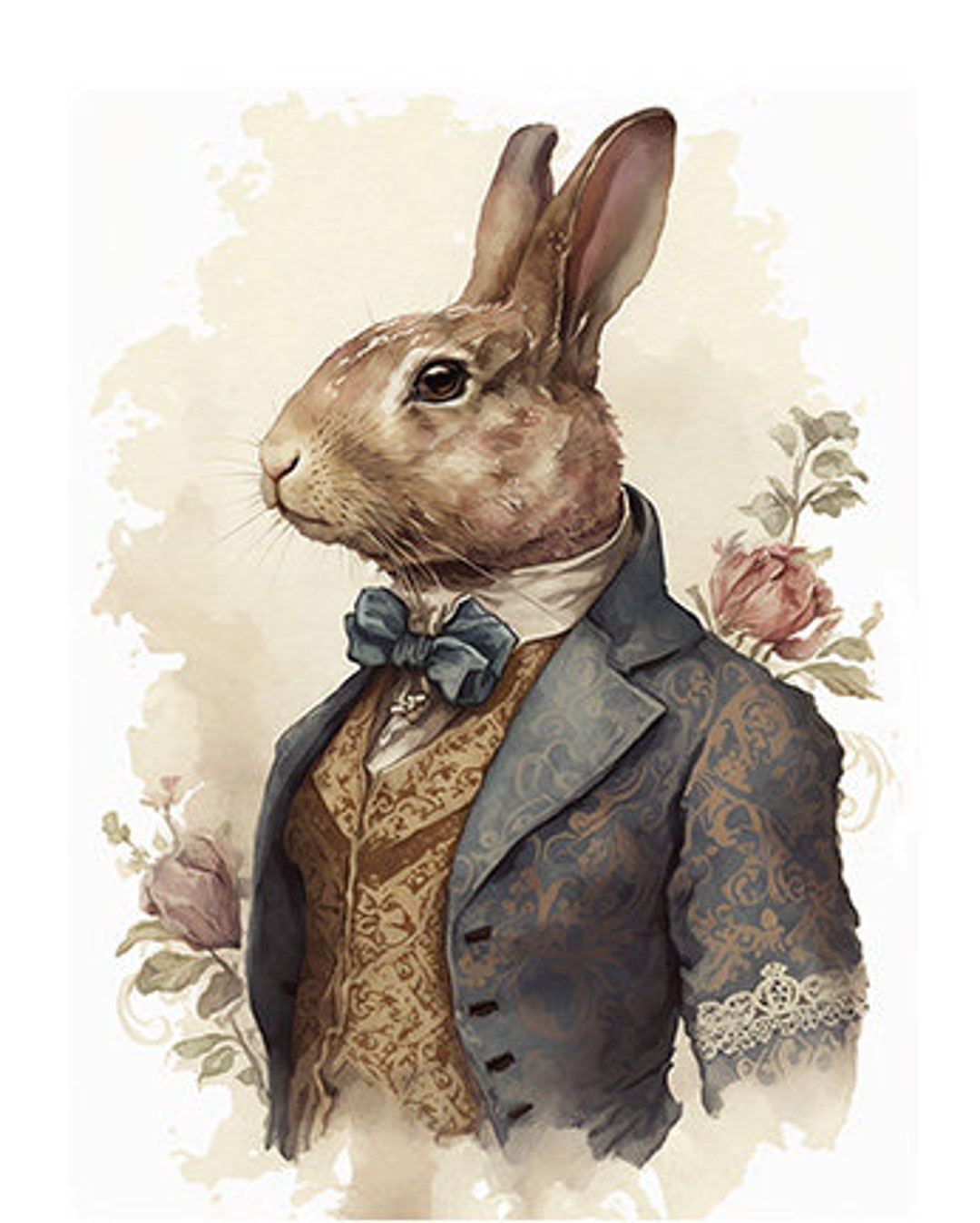 Gentleman Rabbit in Fancy Clothing, Well-dressed Rabbit, Elegant Bunny ...