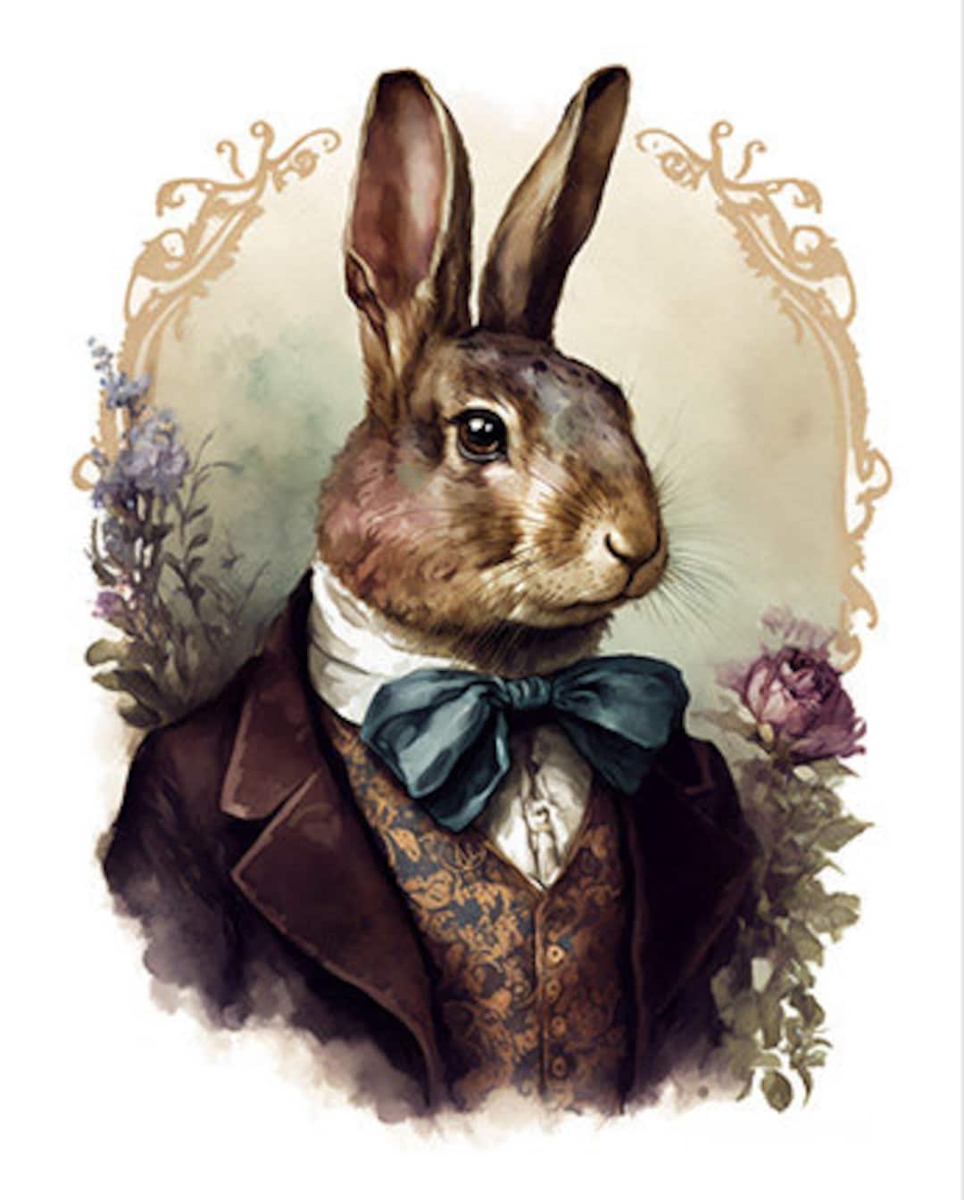 Gentleman Rabbit in Fancy Clothing, Well-dressed Rabbit, Elegant Bunny ...