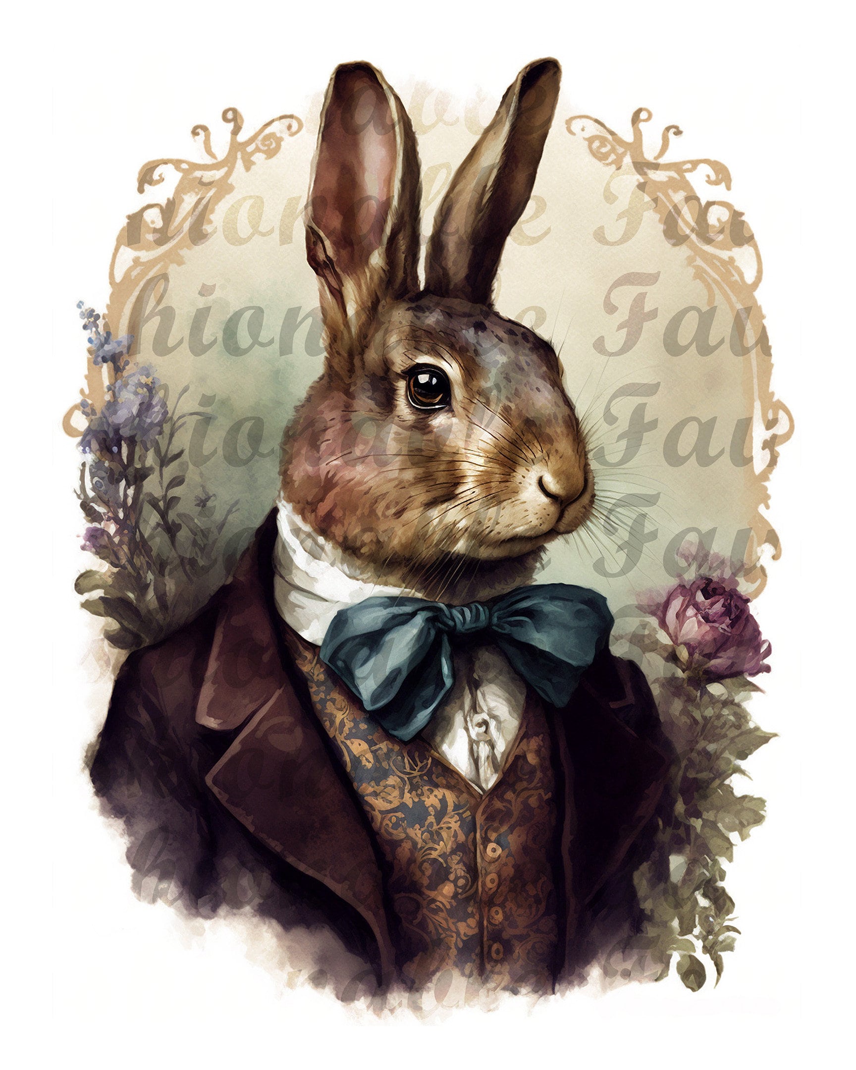 Gentleman Rabbit in Fancy Clothing, Well-dressed Rabbit, Elegant Bunny ...
