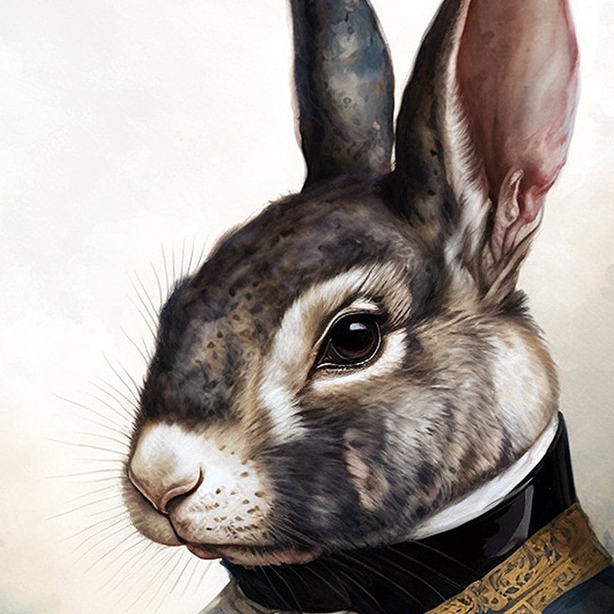 Rabbit in Fancy Clothing, Well-dressed Rabbit, Elegant Bunny, Cute ...