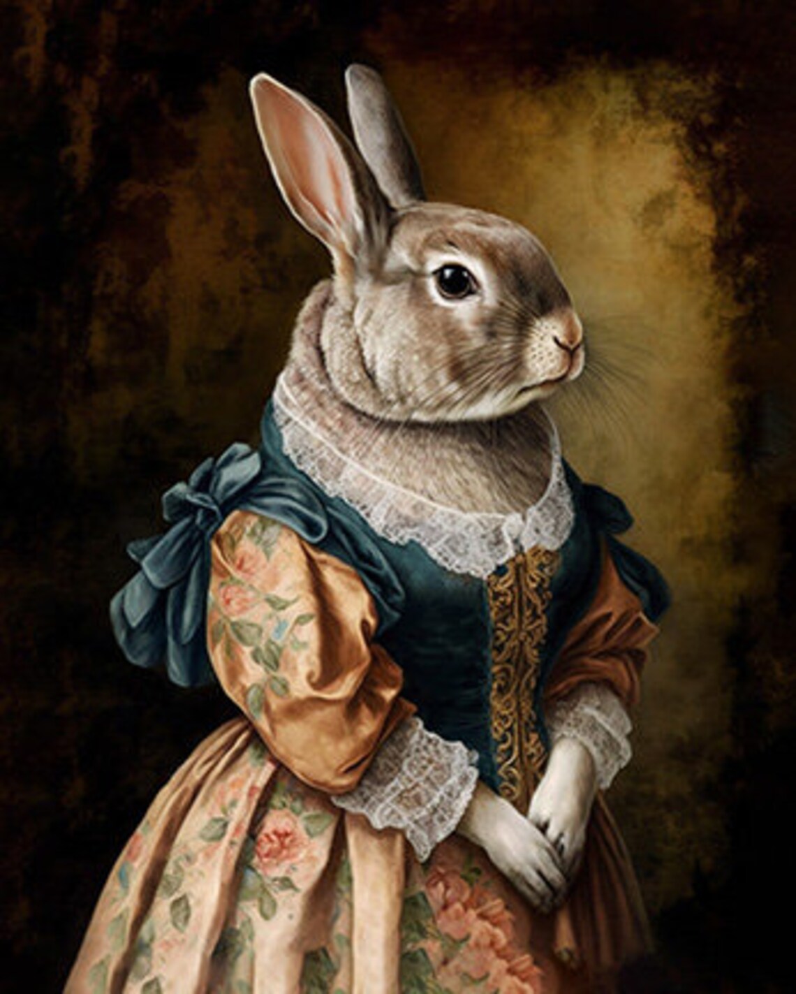 Lady Rabbit in Fancy Clothing, Well-dressed Rabbit, Elegant Bunny, Cute ...