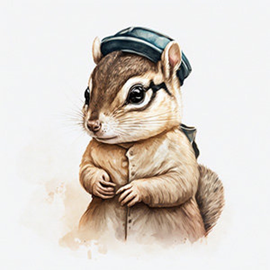 Chipmunk in Fancy Clothing, Well-dressed Chipmunk, Elegant Wildlife ...