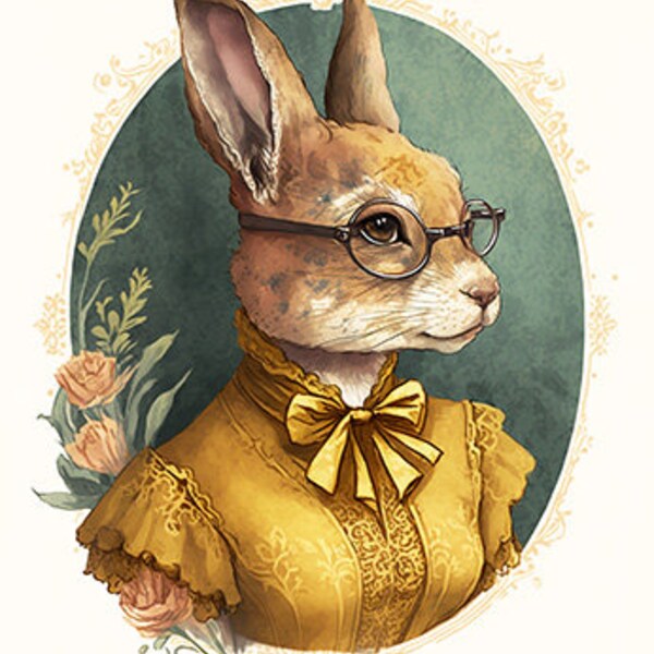 Bunny Portrait - Etsy