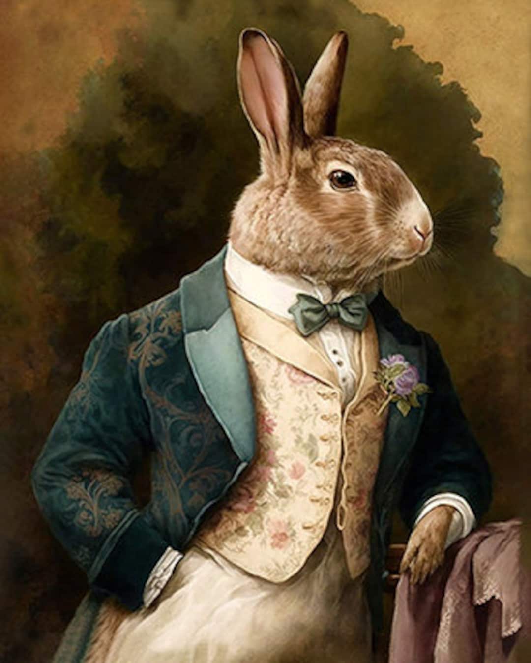 Gentleman Rabbit in Fancy Clothing, Well-dressed Rabbit, Elegant Bunny ...