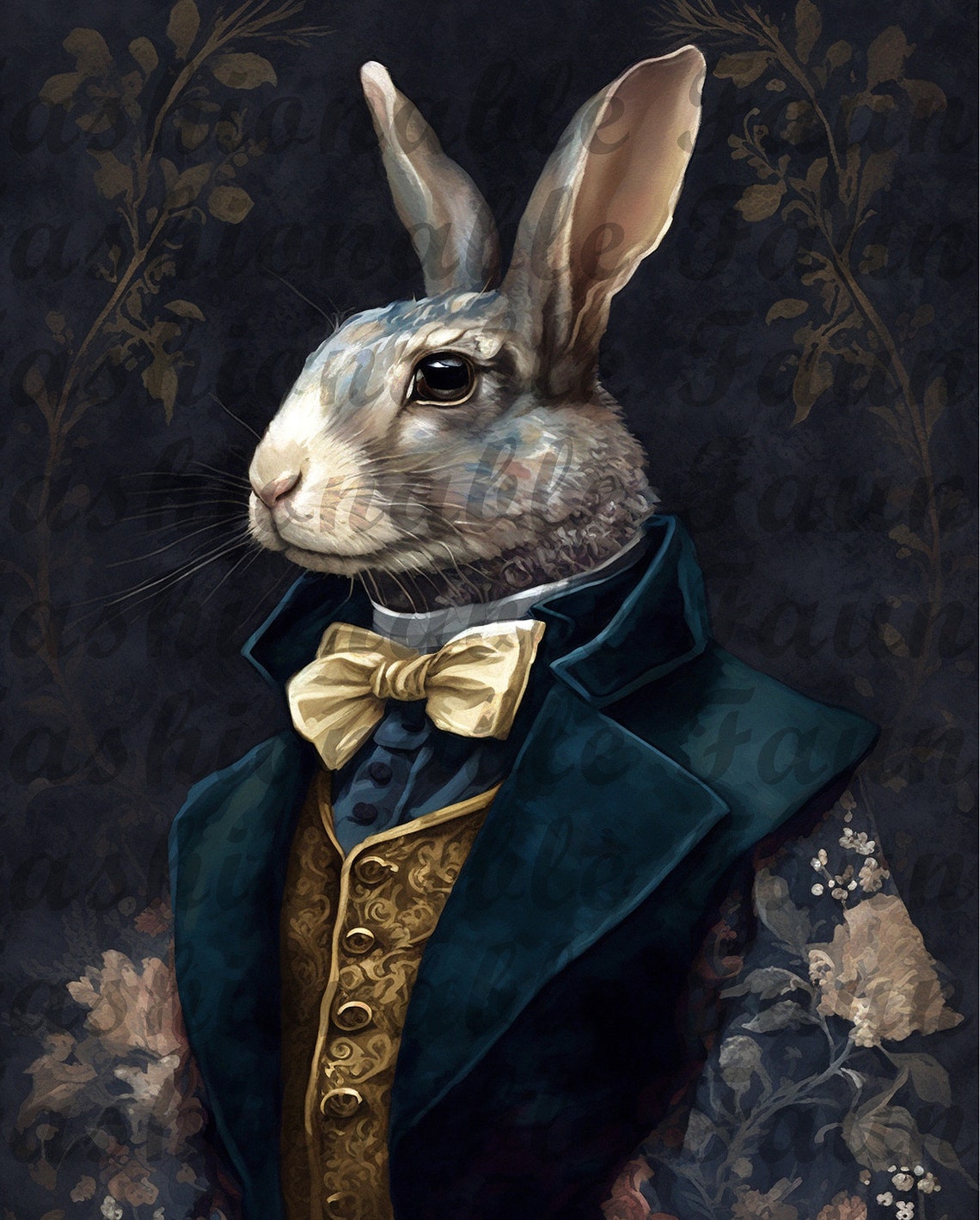 Gentleman Rabbit in Fancy Clothing, Well-dressed Rabbit, Elegant Bunny ...