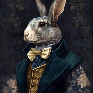 Gentleman Rabbit in Fancy Clothing, Well-dressed Rabbit, Elegant Bunny ...