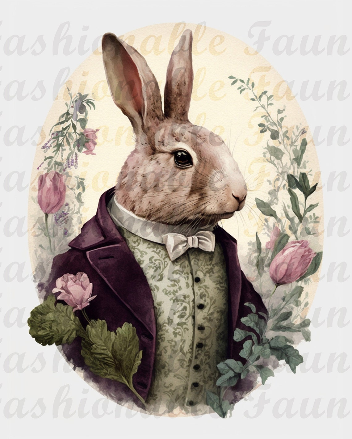 Gentleman Rabbit in Fancy Clothing, Well-dressed Rabbit, Elegant Bunny ...