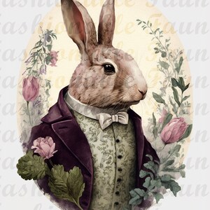 Gentleman Rabbit in Fancy Clothing, Well-dressed Rabbit, Elegant Bunny ...