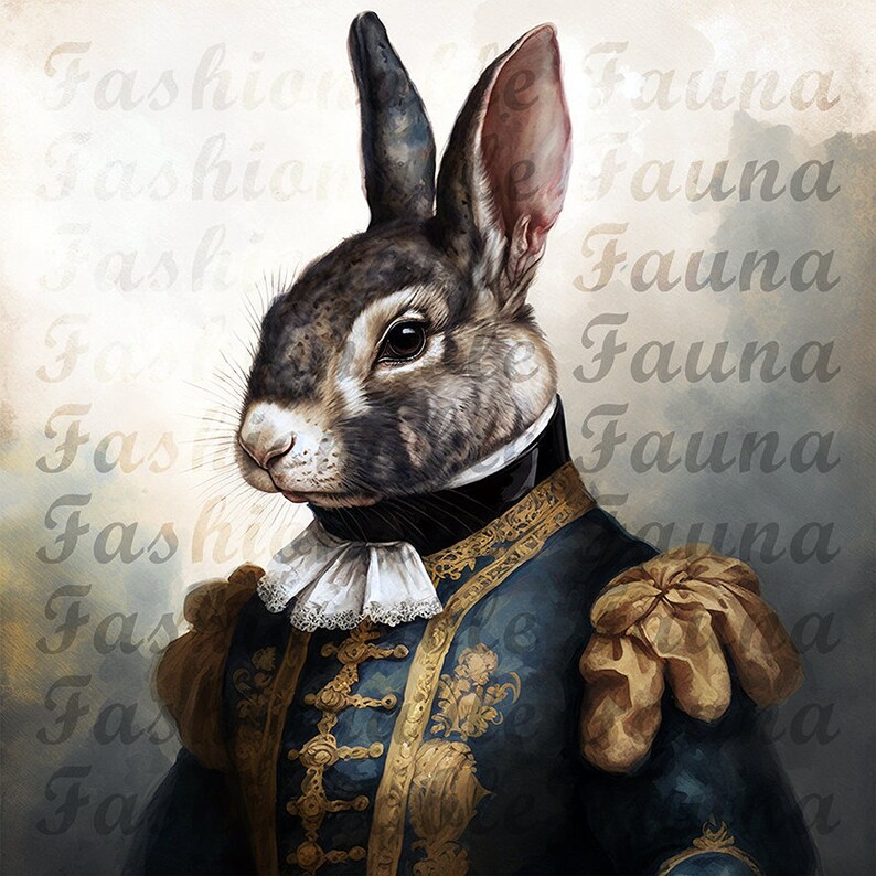 Rabbit in Fancy Clothing, Well-dressed Rabbit, Elegant Bunny, Cute ...
