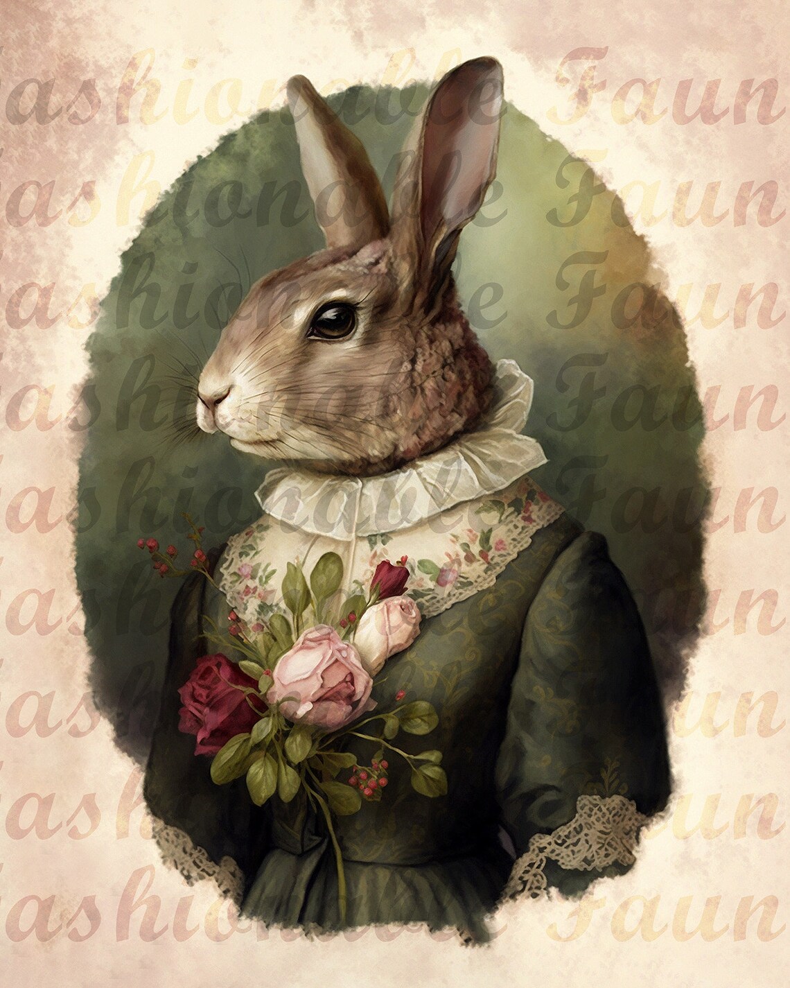 Lady Rabbit in Fancy Clothing, Well-dressed Rabbit, Elegant Bunny, Cute ...