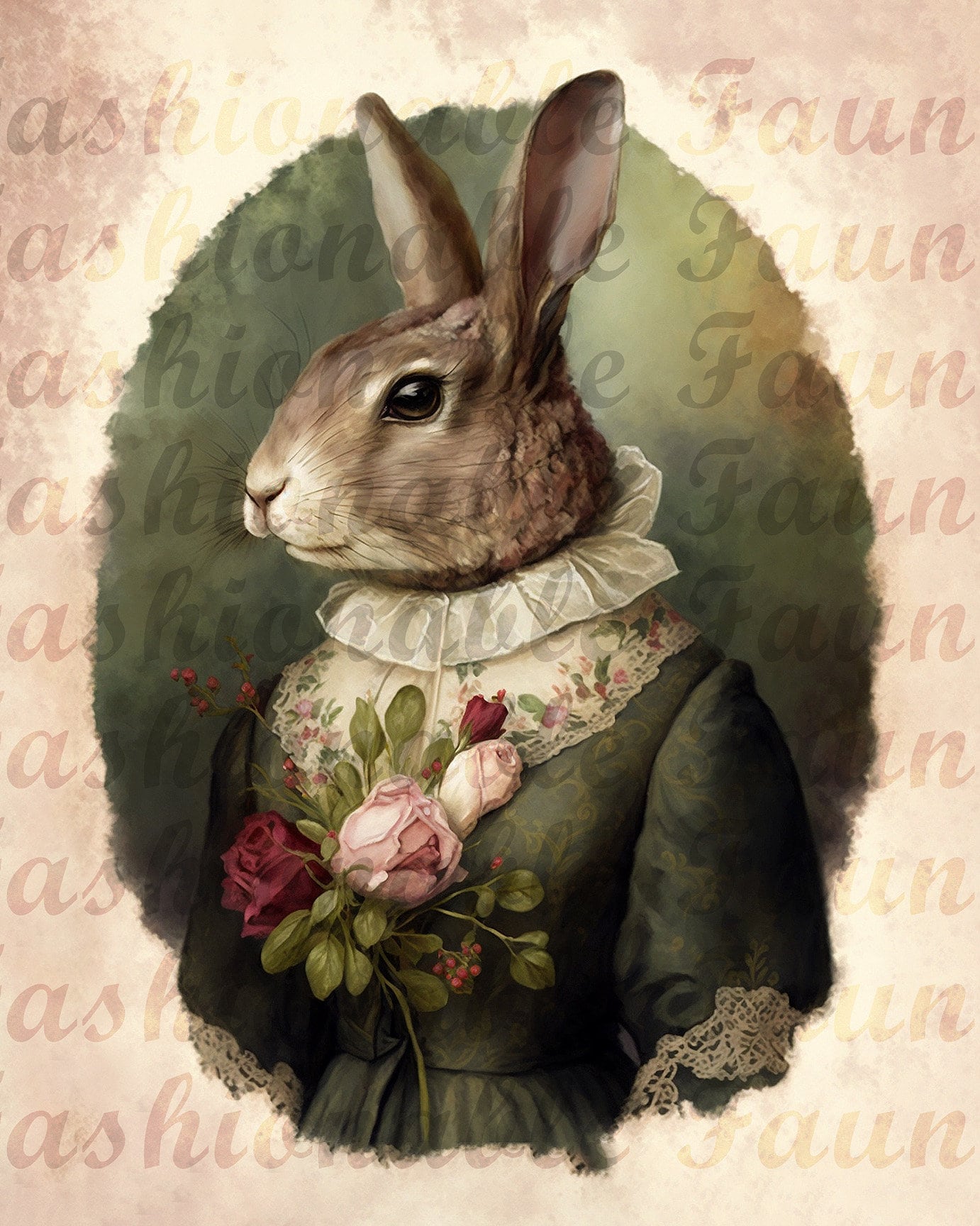 Lady Rabbit in Fancy Clothing, Well-dressed Rabbit, Elegant Bunny, Cute ...