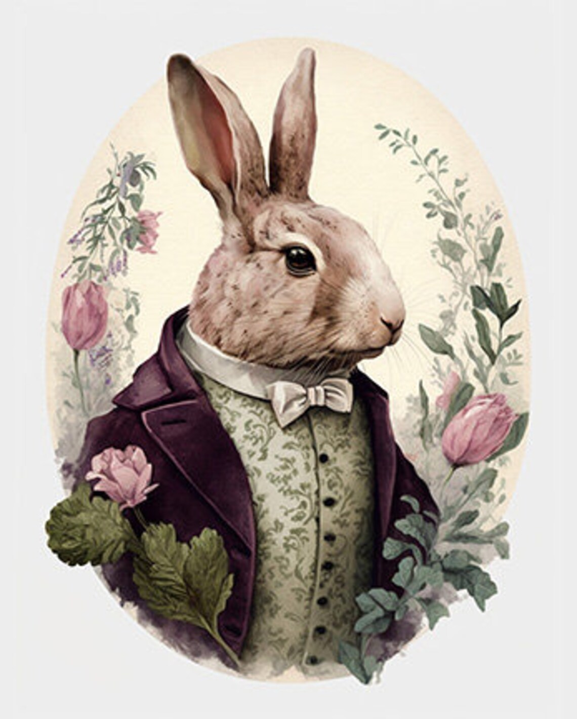 Gentleman Rabbit in Fancy Clothing Well-dressed Rabbit - Etsy