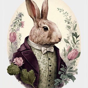 Gentleman Rabbit in Fancy Clothing, Well-dressed Rabbit, Elegant Bunny ...
