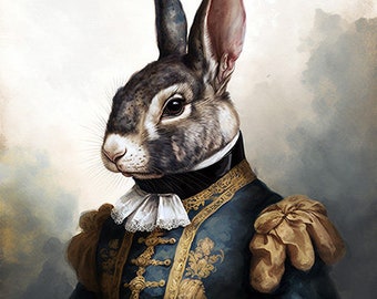 Gentleman Rabbit in Fancy Clothing, Well-dressed Rabbit, Elegant Easter ...