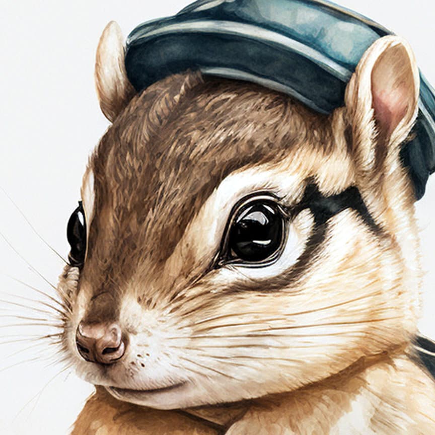 Chipmunk in Fancy Clothing, Well-dressed Chipmunk, Elegant Wildlife ...