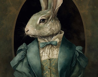 Gentleman Rabbit in Fancy Clothing, Well-dressed Rabbit, Elegant Bunny ...