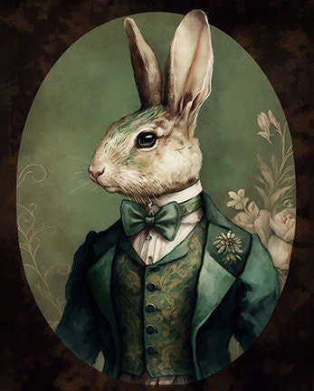 Gentleman Rabbit in Fancy Clothing, Well-dressed Rabbit, Elegant Bunny ...