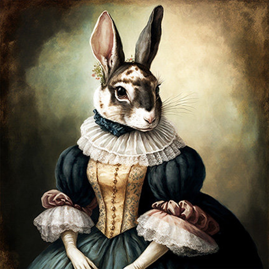 Rabbit in Fancy Clothing, Well-dressed Rabbit, Elegant Bunny, Cute ...