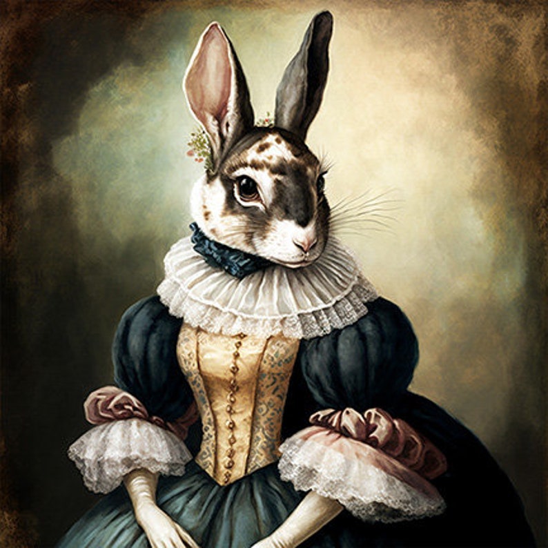 Rabbit in Fancy Clothing, Well-dressed Rabbit, Elegant Bunny, Cute ...