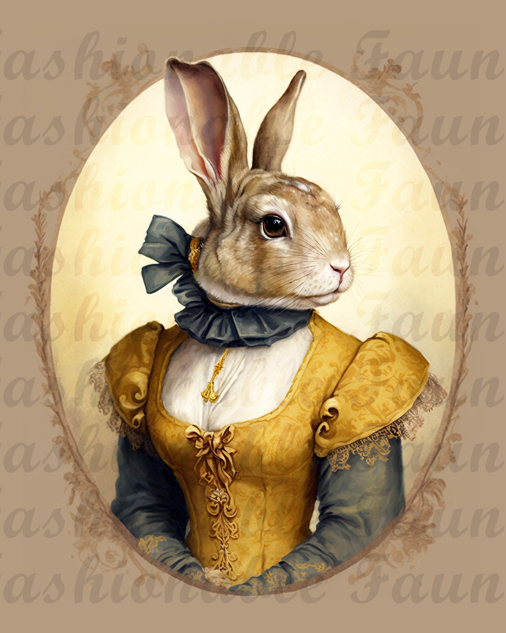 Lady Rabbit in Fancy Clothing, Well-dressed Rabbit, Elegant Gentlewoman ...