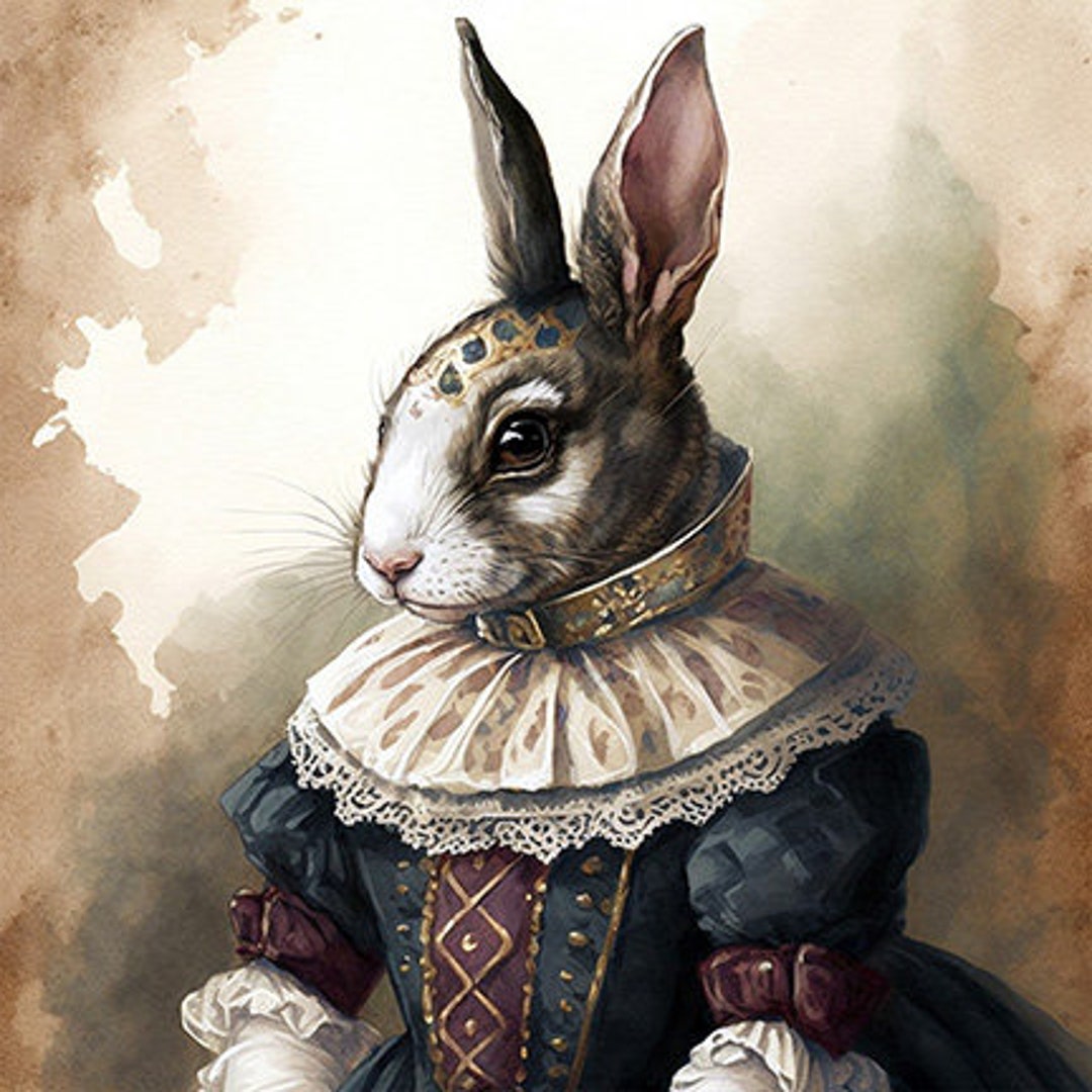 Rabbit in Fancy Clothing, Well-dressed Rabbit, Elegant Bunny, Cute ...
