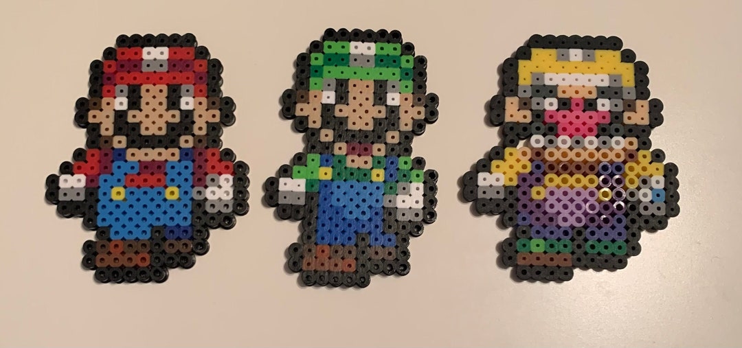 Mario Luigi Wario Figures - Bead Sprites - Magnet / Key Chain - Pixel ...