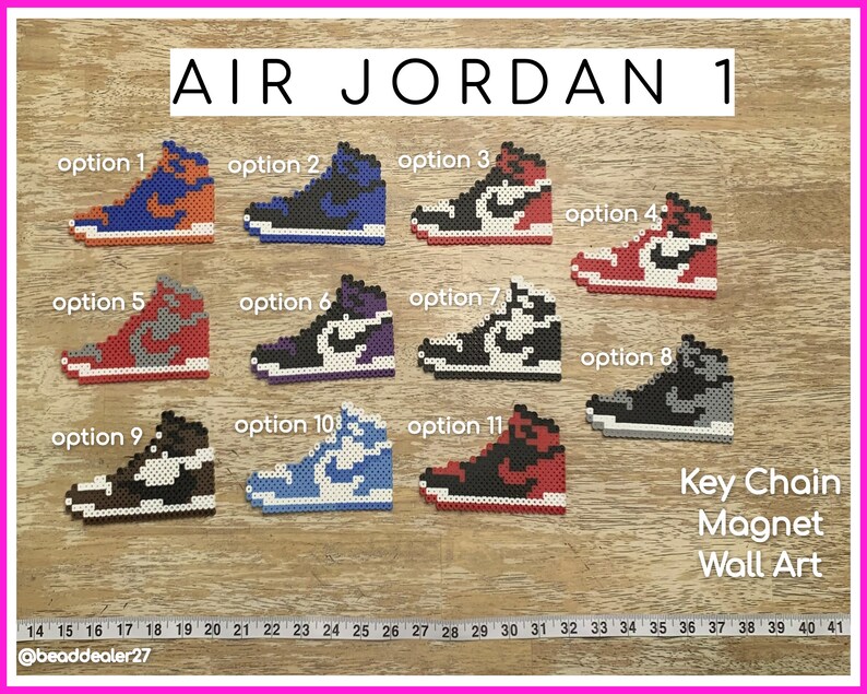 Air Jordan 1 - Bead Sprite - Key Chain / Magnet / Wall Art - Pixel Bead ...
