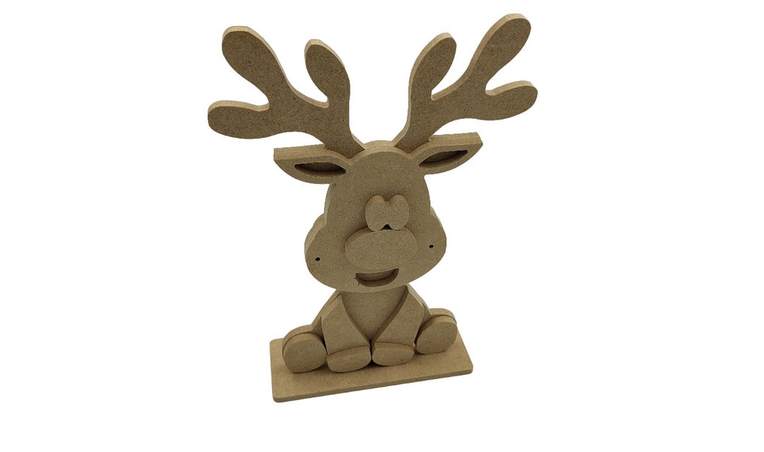 Reindeer MDF for Assembling Ready to Paint Decoupage DIY Wooden ART ...