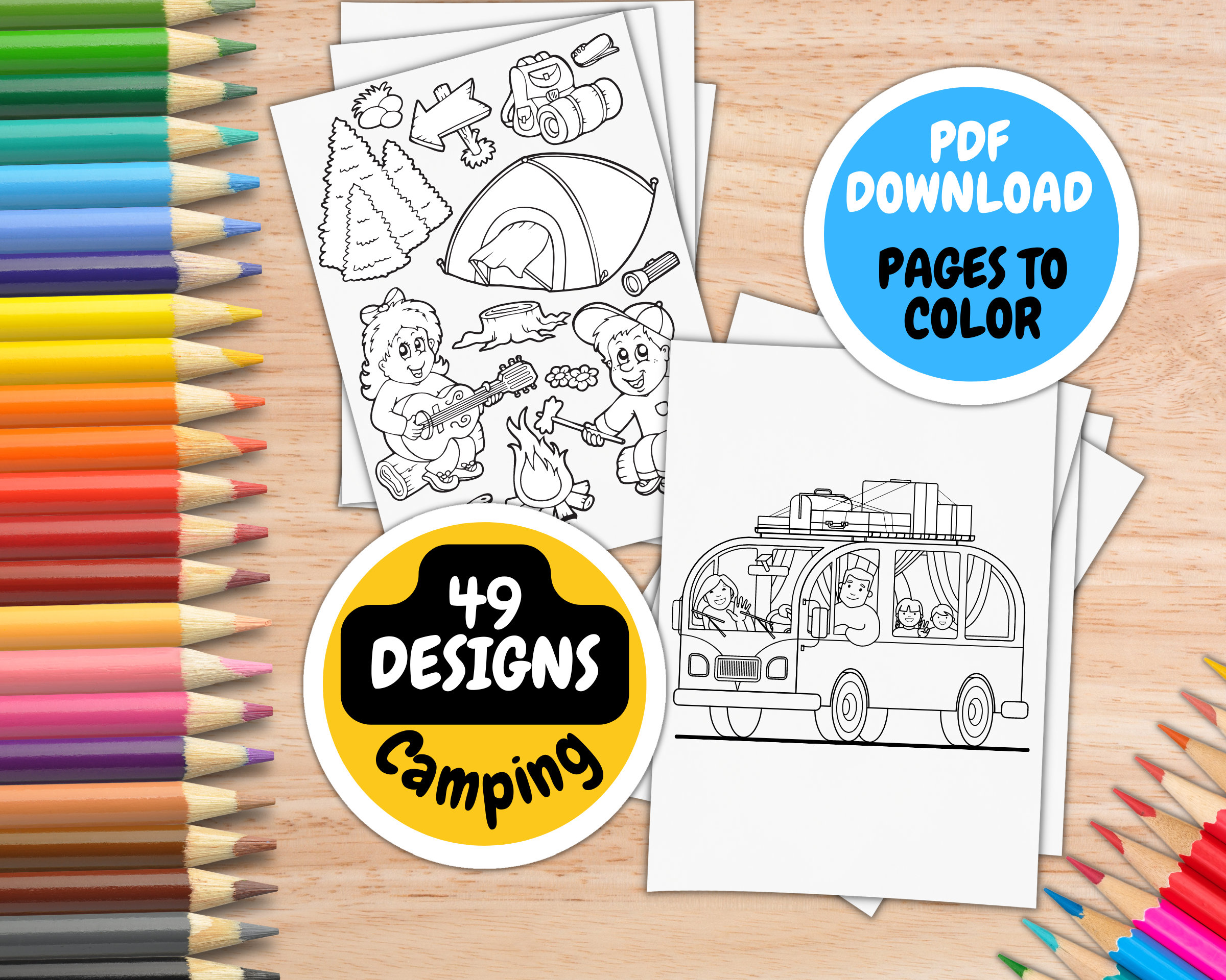 Camping Coloring Pages for Kids Ages 4-12 by Inkhorse Publishing | Kids ...
