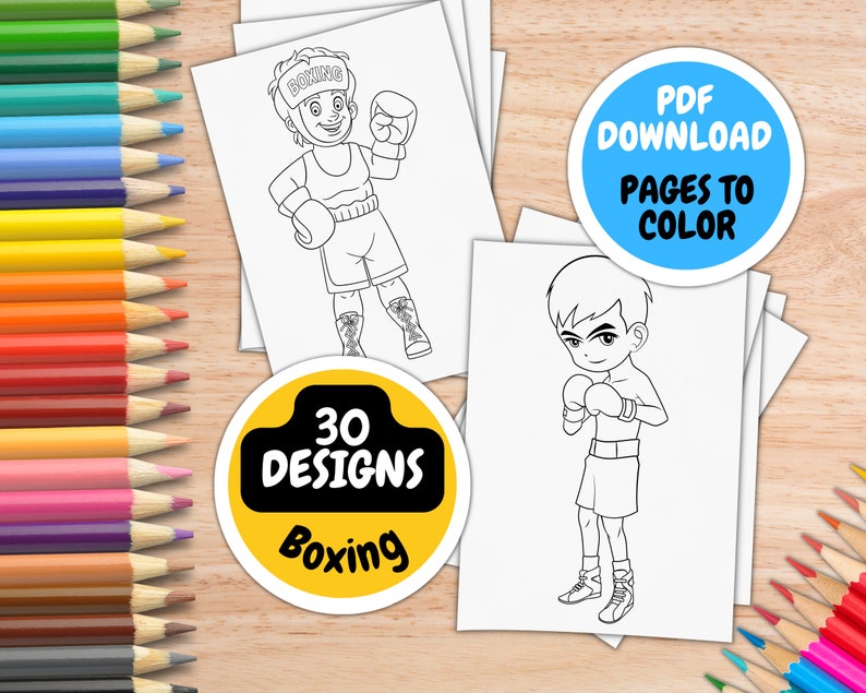 Boxing Coloring Pages for Kids Ages 4-8 by Inkhorse Publishing | Kids ...