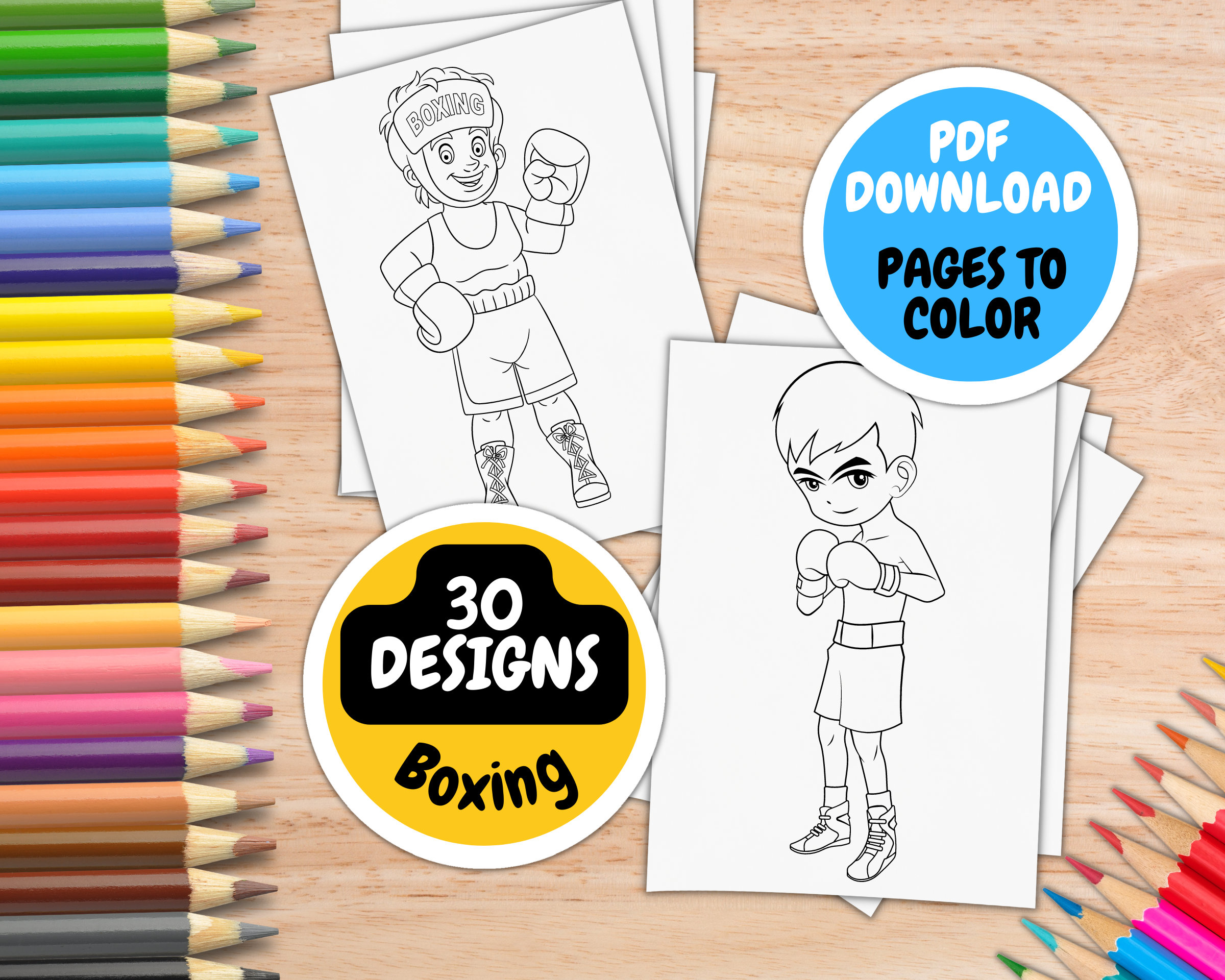 Boxing Coloring Pages for Kids Ages 4-8 by Inkhorse Publishing | Kids ...