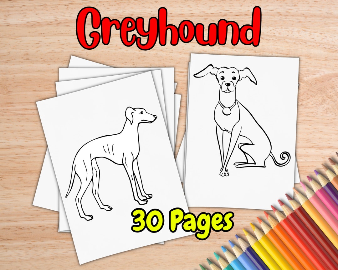 Greyhound Coloring Pages for Kids Ages 4-8 by Inkhorse Publishing ...