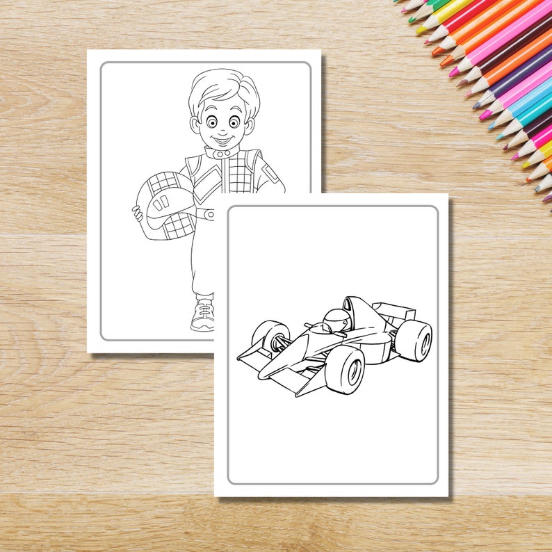 Formula One Coloring Pages for Kids | Printable Coloring Book With 30 ...