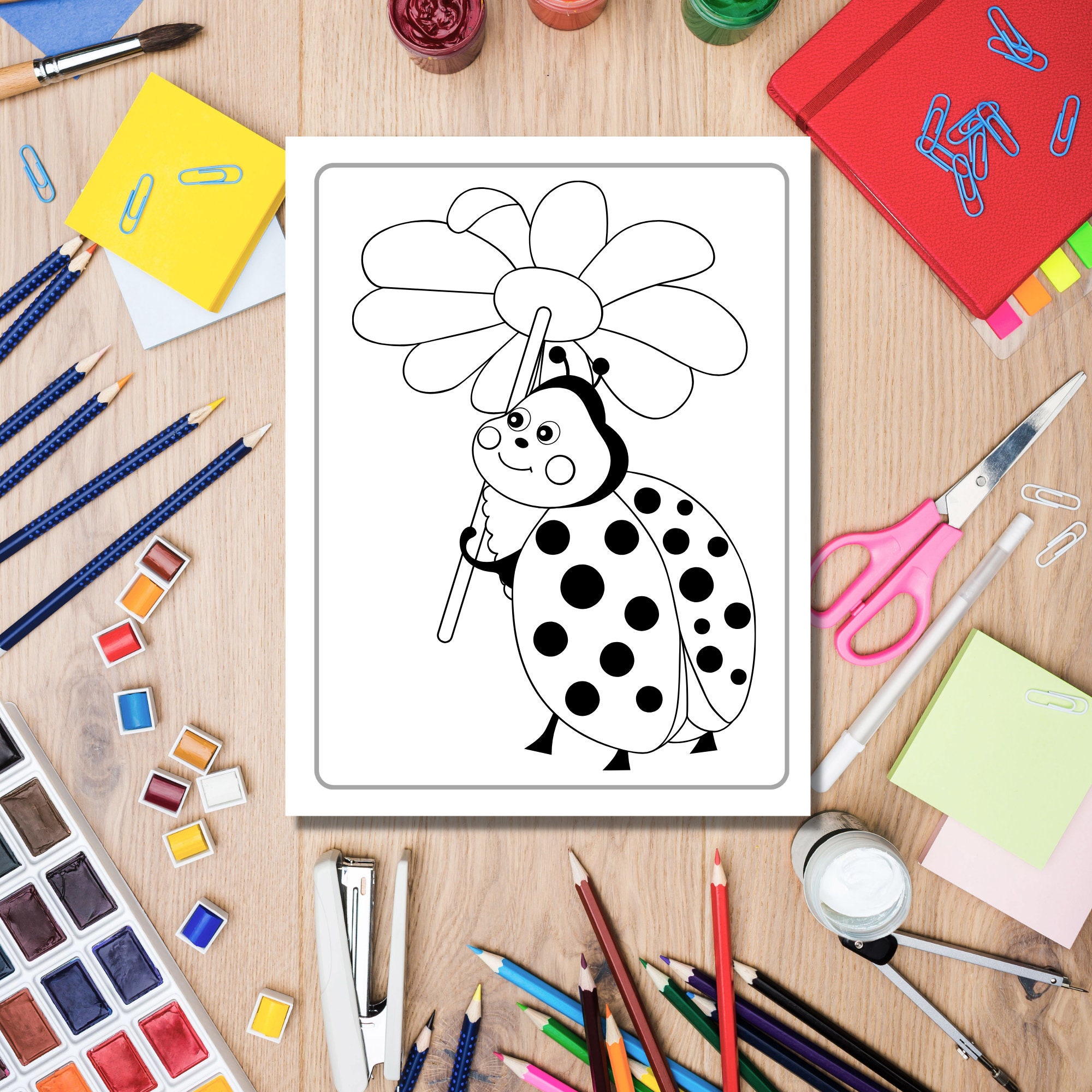 Ladybug Coloring Pages for Kids Ages 4-8 by Inkhorse - Etsy