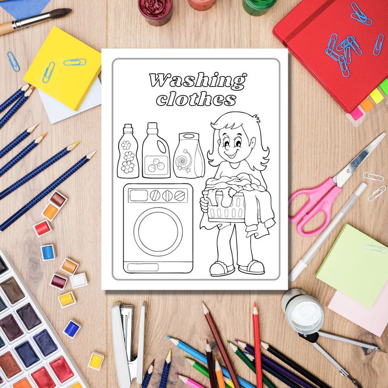 Washing Machine Coloring Pages for Kids Ages 3-8 by Inkhorse Publishing ...
